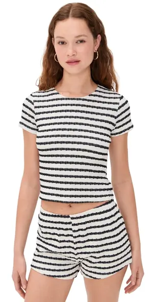 LE BOP Eloise Striped Tee - Navy/white