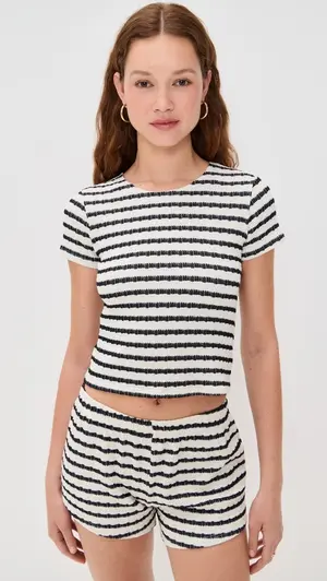 LE BOP Eloise Striped Tee - Navy/white