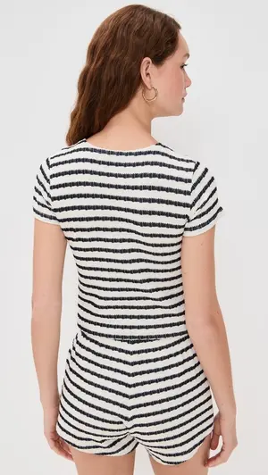 LE BOP Eloise Striped Tee - Navy/white