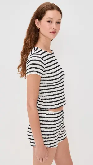 LE BOP Eloise Striped Tee - Navy/white