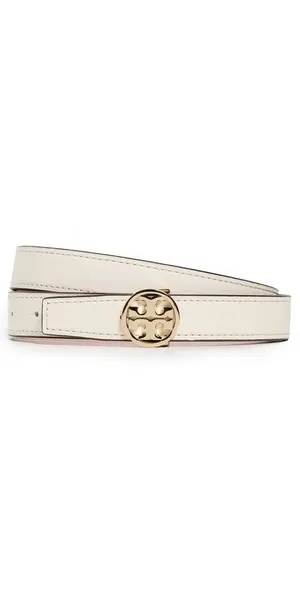 Tory Burch 1" Miller Smooth Reversible Belt New Ivory/natural Vachetta