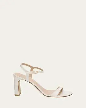 STUART WEITZMAN Babette Patent Leather Ankle-strap Sandals - Cream