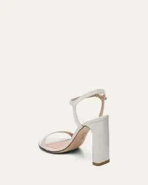 STUART WEITZMAN Babette Patent Leather Ankle-strap Sandals - Cream
