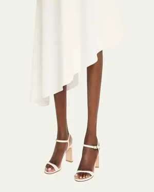 STUART WEITZMAN Babette Patent Leather Ankle-strap Sandals - Cream
