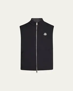 Moncler Full-zip Vest With Leather Emblem