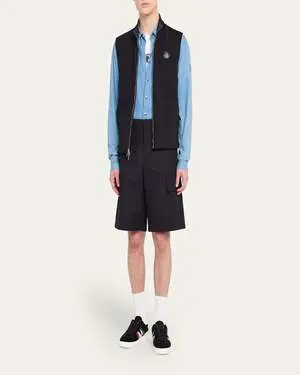 Moncler Full-zip Vest With Leather Emblem