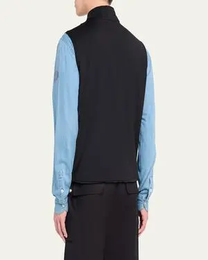 Moncler Full-zip Vest With Leather Emblem