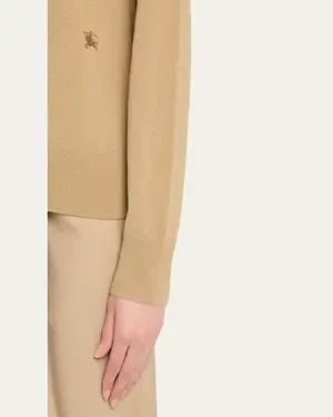 Burberry Cashmere Crewneck Cardigan - Flax