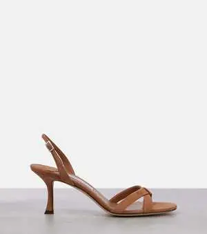 JIMMY CHOO Elsy 70 Suede Sandals - Brown