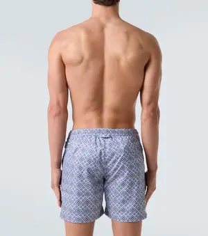 Orlebar Brown Bulldog Drawcord Printed Swim Trunks - Blue