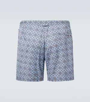 Orlebar Brown Bulldog Drawcord Printed Swim Trunks - Blue