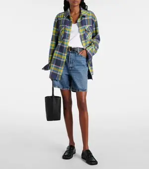 FRAME High-rise Denim Shorts - Blue