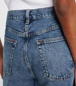 FRAME High-rise Denim Shorts - Blue