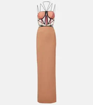 NENSI DOJAKA Leila Bustier Gown - Beige