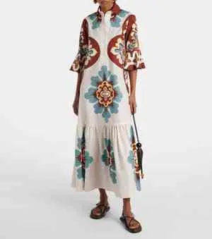 La DoubleJ Artemis Printed Cotton Shirtdress - Multicoloured