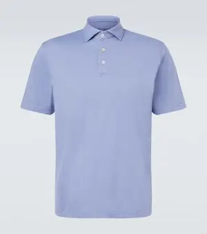 Fedeli Zero Cotton Jersey Polo Shirt - Blue
