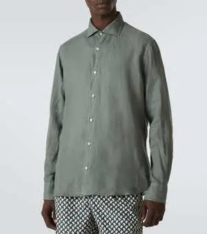 Fedeli Nick Linen Shirt - Green