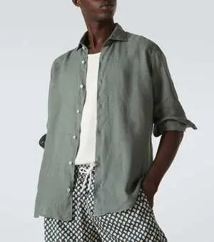 Fedeli Nick Linen Shirt - Green