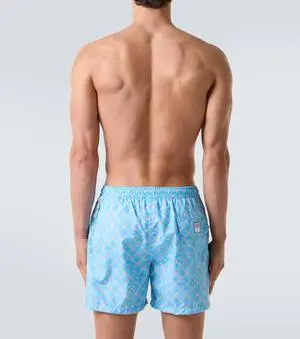 Fedeli Madeira Printed Swim Trunks - Blue