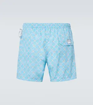 Fedeli Madeira Printed Swim Trunks - Blue