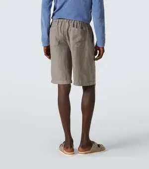 Fedeli Vico Linen Bermuda Shorts - Brown