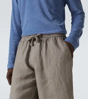 Fedeli Vico Linen Bermuda Shorts - Brown