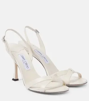 JIMMY CHOO Elsy 90 Leather Sandals - White