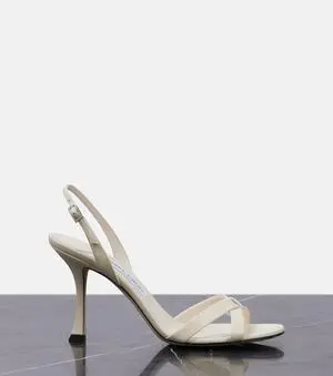 JIMMY CHOO Elsy 90 Leather Sandals - White
