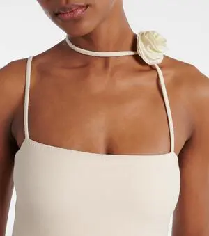 SAME Rose Choker Asymmetrical One-piece Swimsuit