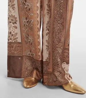 Zimmermann Lucky Printed Silk Straight Pants - Multicoloured