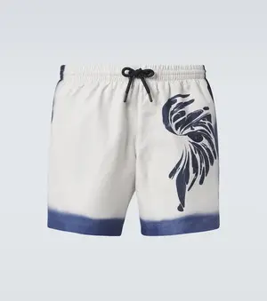 Dries Van Noten Printed Swim Trunks - White