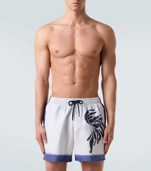 Dries Van Noten Printed Swim Trunks - White