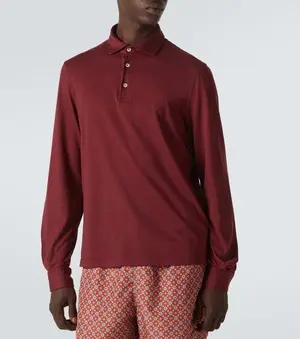 Fedeli Zero Cotton Jersey Polo Shirt - Burgundy