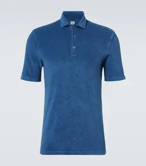 Fedeli Mondial Cotton Terry Polo Shirt - Blue
