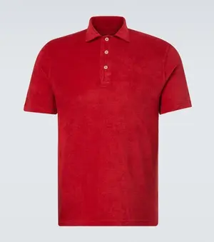 Fedeli Mondial Cotton Terry Polo Shirt - Red