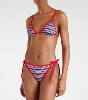 Jade Swim Ties Striped Bikini Bottoms - Multicoloured
