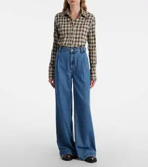 7 For All Mankind Pleated Wide-leg Jeans