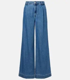7 For All Mankind Pleated Wide-leg Jeans - Blue