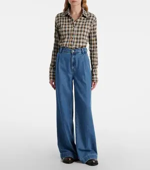 7 For All Mankind Pleated Wide-leg Jeans