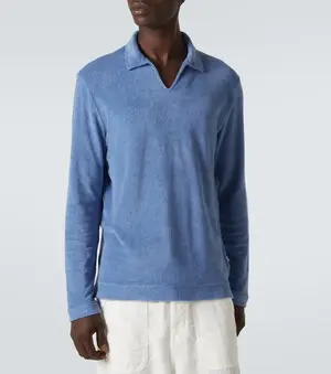 Fedeli Peter Cotton Terry Polo Shirt - Blue