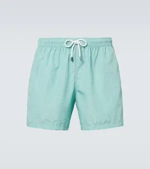 Fedeli Madeira Printed Swim Trunks - Green