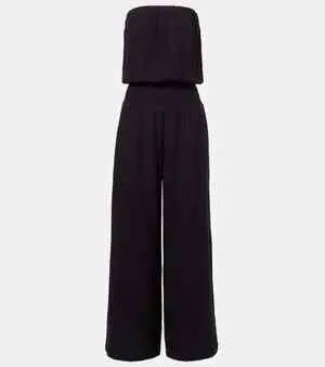 Melissa Odabash Strapless Cotton Jumpsuit - Black