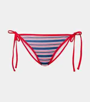 Jade Swim Striped Bikini Bottom With Ties - Multicoloured