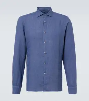 Fedeli Nick Linen Shirt - Blue