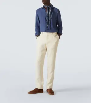 Fedeli Nick Linen Shirt - Blue