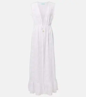 Melissa Odabash Embroidered Floral Beach Dress - White