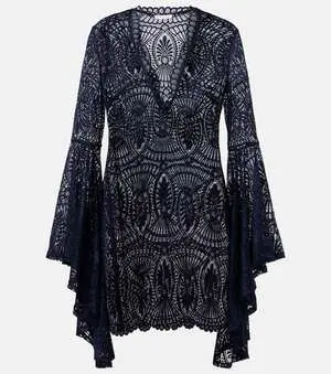 ALEXANDRA MIRO Kara Lace Beach Dress - Blue