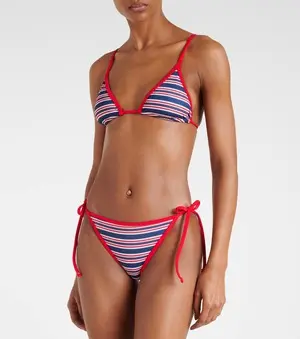 Jade Swim Via Striped Bikini Top