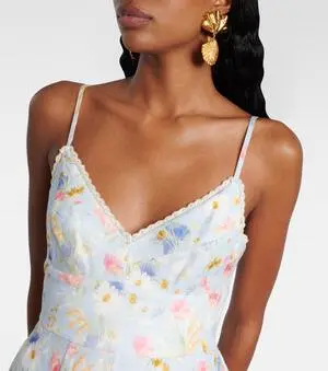 Zimmermann Lucky Floral Linen Minidress