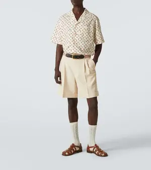 Valentino Garavani Cherryfic Cotton Poplin Bowling Shirt